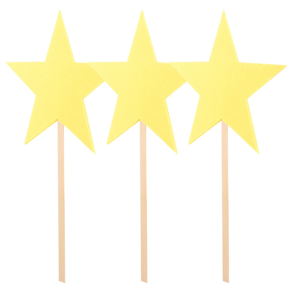 3 Pcs Performance Star Props Decoration Yellow Felt Decorations Party ...