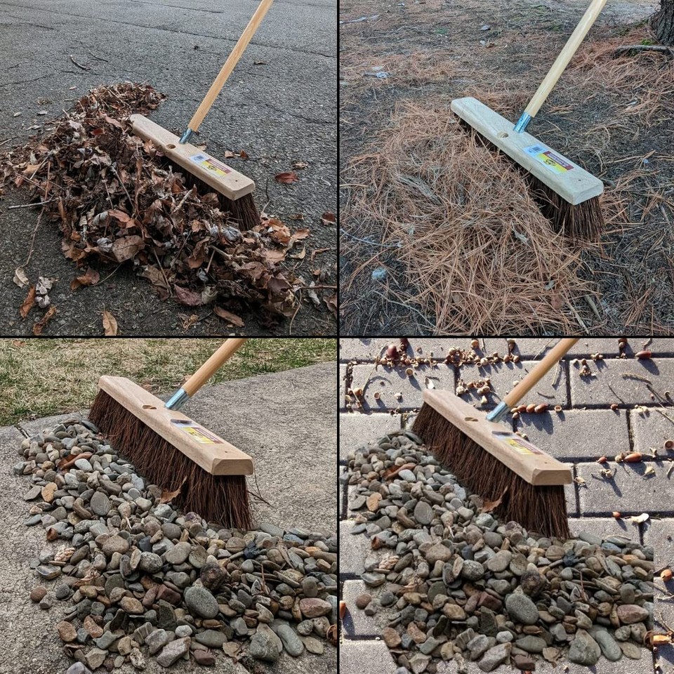 4218 18 Outdoor Push Broom Head “ Heavy Duty Hardwood Block Rough ...