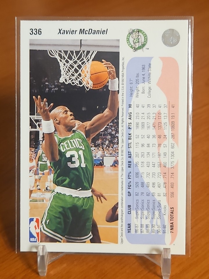 Xavier McDaniel 1992 Upper Deck 336 Boston Celtics Basketball Card | eBay
