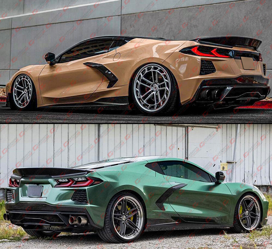 FOR 2020-2024 Corvette C8 Z51 Gloss Black Duckbill Highkick Rear Trunk ...