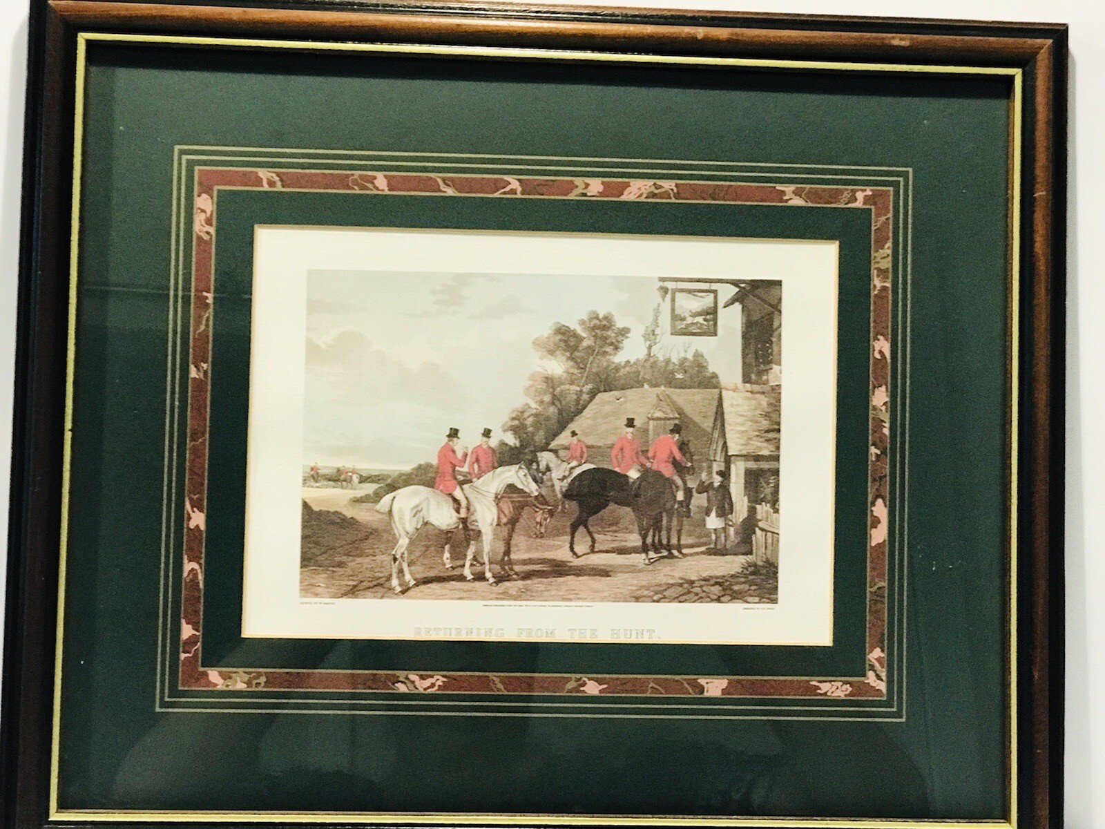 Vtg William Shayer Returning From The Hunt Engraved by Stock Lithograph ...