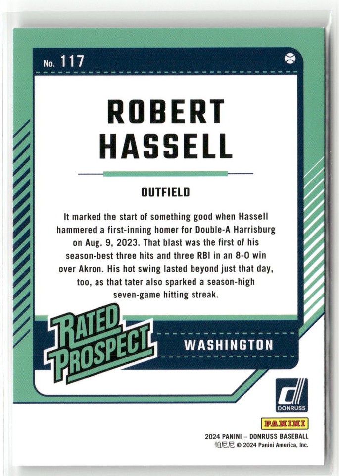 2024 Donruss #117 Robert Hassell | eBay