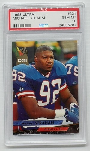 1993 Fleer Ultra Michael Strahan Rookie RC #331 PSA 10 New York Giants ...