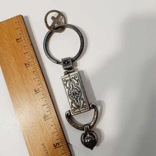BRIGHTON Heart and Cross Silver Gold Key Fob Chain | eBay