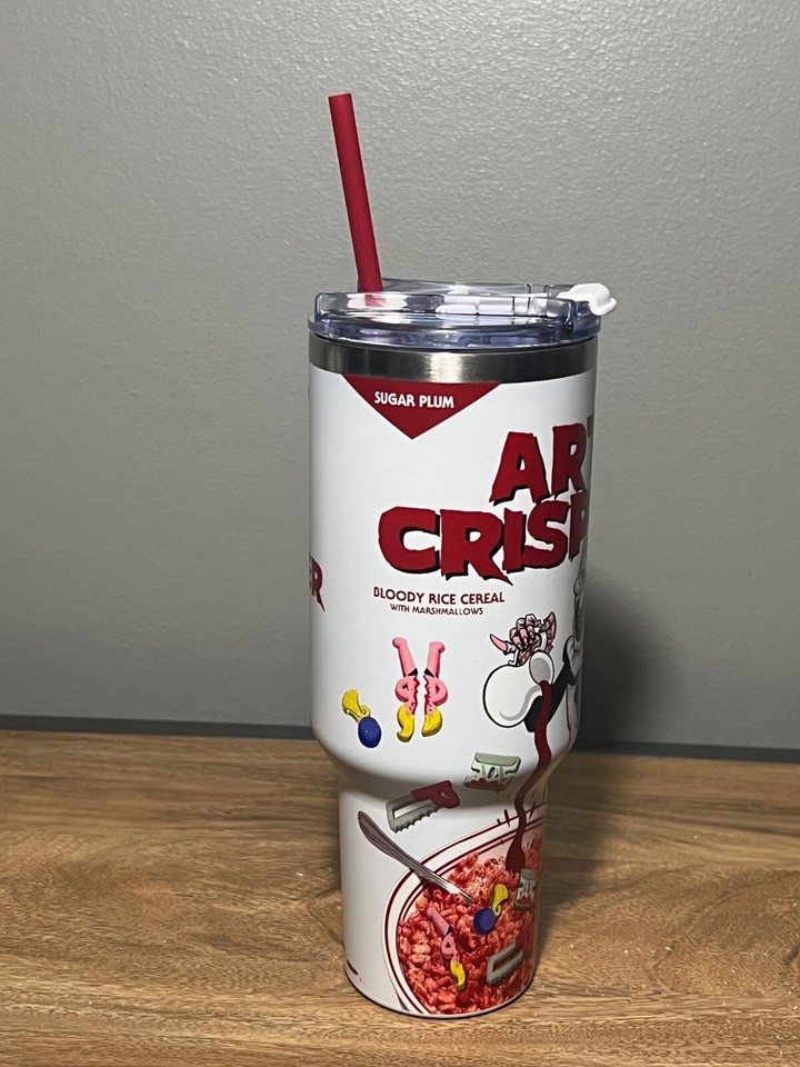 Terrifier Art The Clown ART CRISPIES Stainless Steel 40oz Tumbler Cup ...