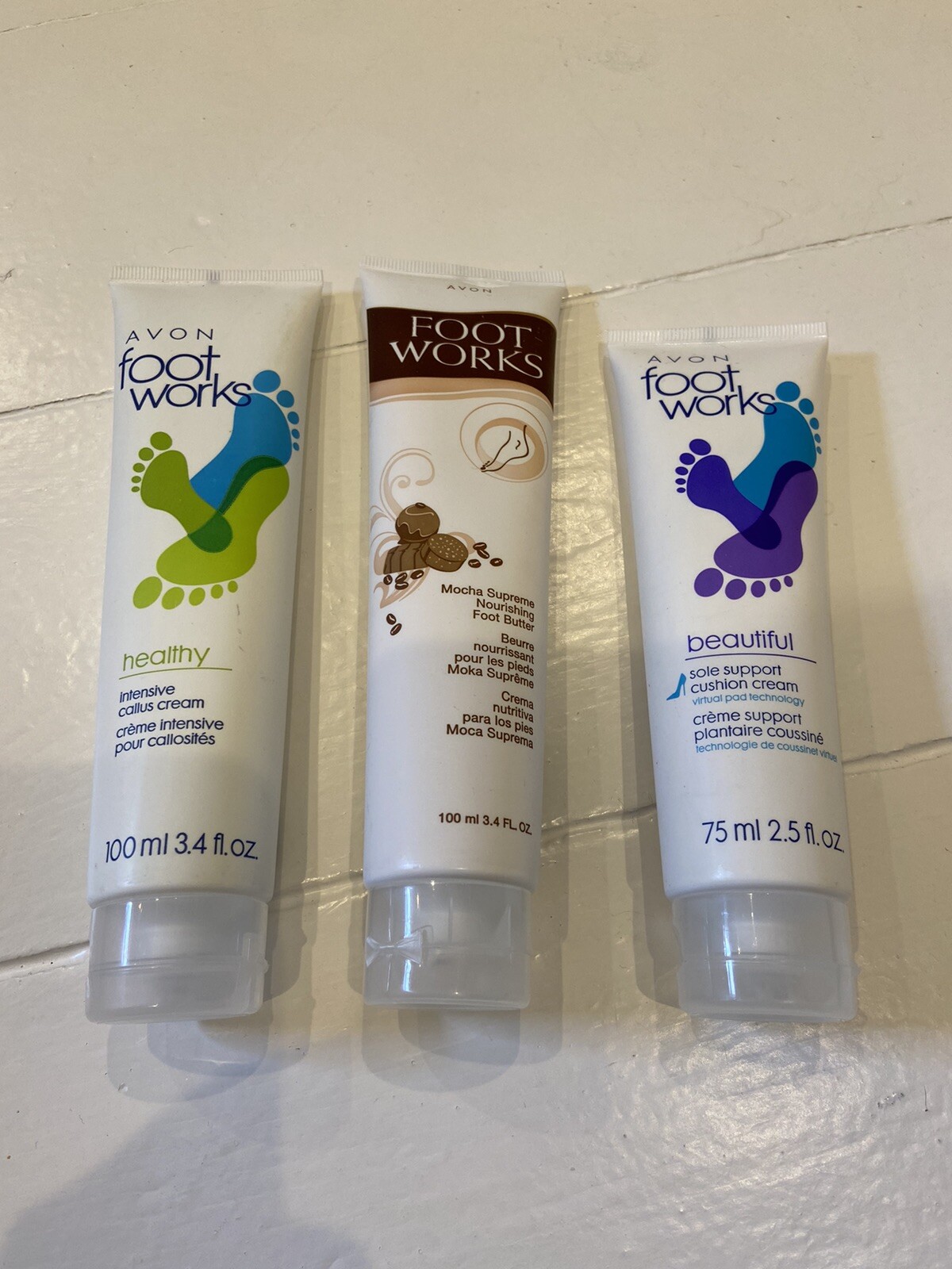 Lot of (3) New Old Stock NOS Avon Footworks Cream / Butter 2 Sealed 1 ...