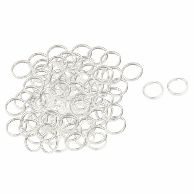 100 Pcs Split Key Ring Keyring Keychain Loop Key Chain Holder Stainless ...