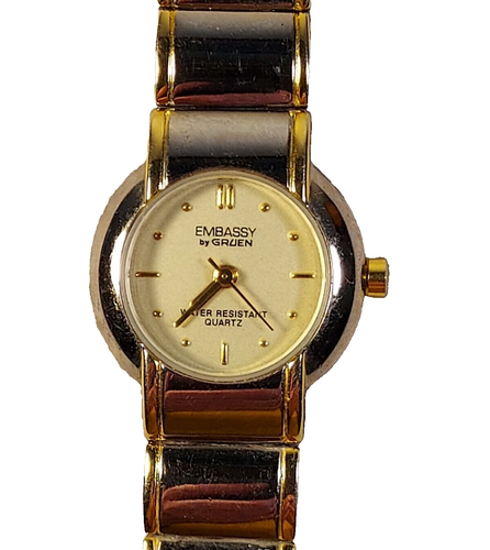Vintage Embassy by Gruen Quartz Ladies Gold/Silver Tone Wristwatch ...