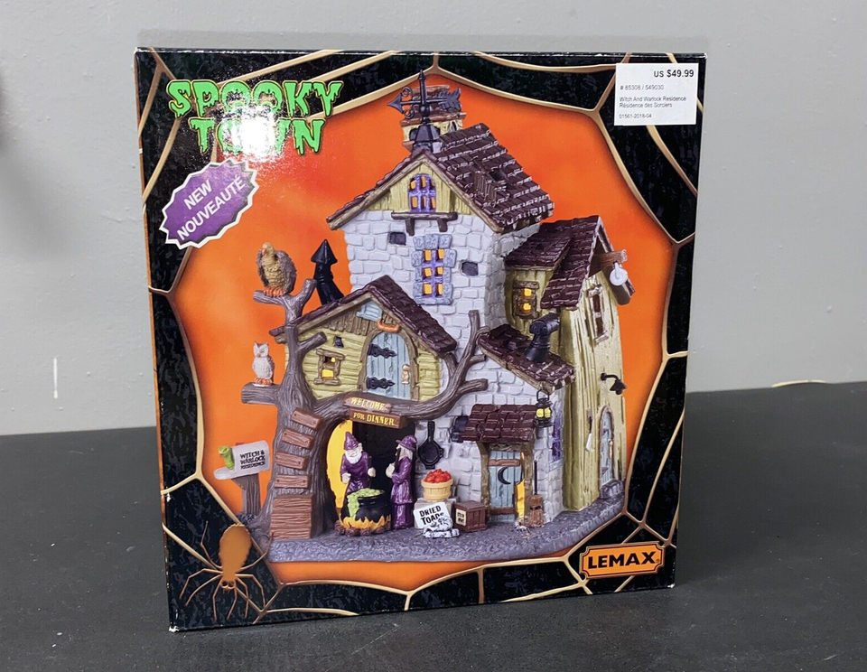 2018 Lemax Spooky Town Halloween - Retired Witch & Warlock Residence ...