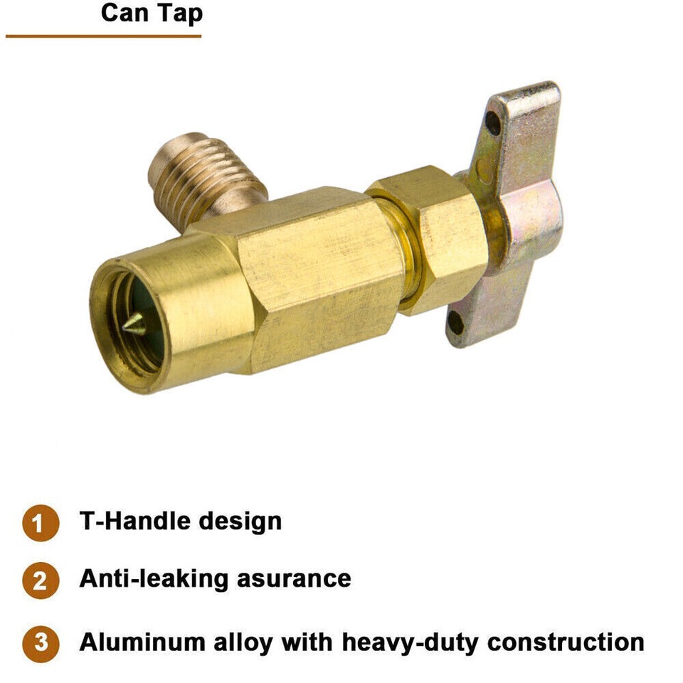 Self-Sealing Refrigerant Opener A/C Can Tap Tapper Adapter Dispensing ...