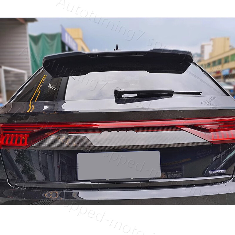 DRY CARBON Rear Door Trunk Lid Trim Cover Refit For Audi Q8 SQ8 RSQ8 ...