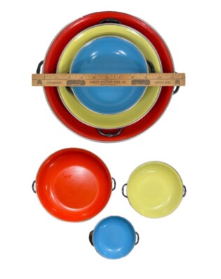 Vintage Mid Century Emo Celje Enamel European Nested Sauté Pans - Set ...