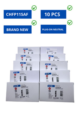 EATON -CHFP115AF- 15A -ARC FAULT- AFCI BREAKER- CH SERIES- PON- 10 PACK ...