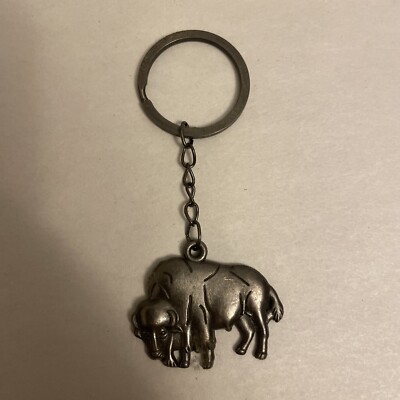 Dark Metal Shaped Buffalo Key Chain Ring | eBay