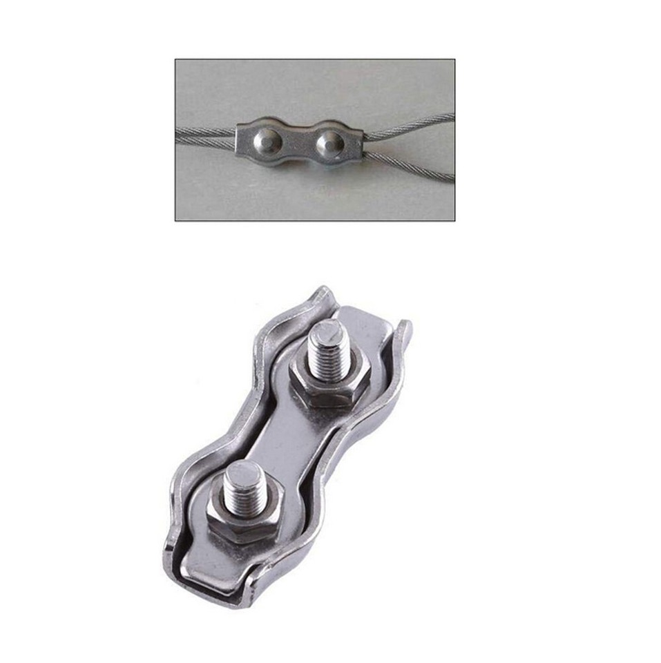 Stainless Steel T304 Duplex Wire Rope Cable Clamp, Double Bolt Wire ...
