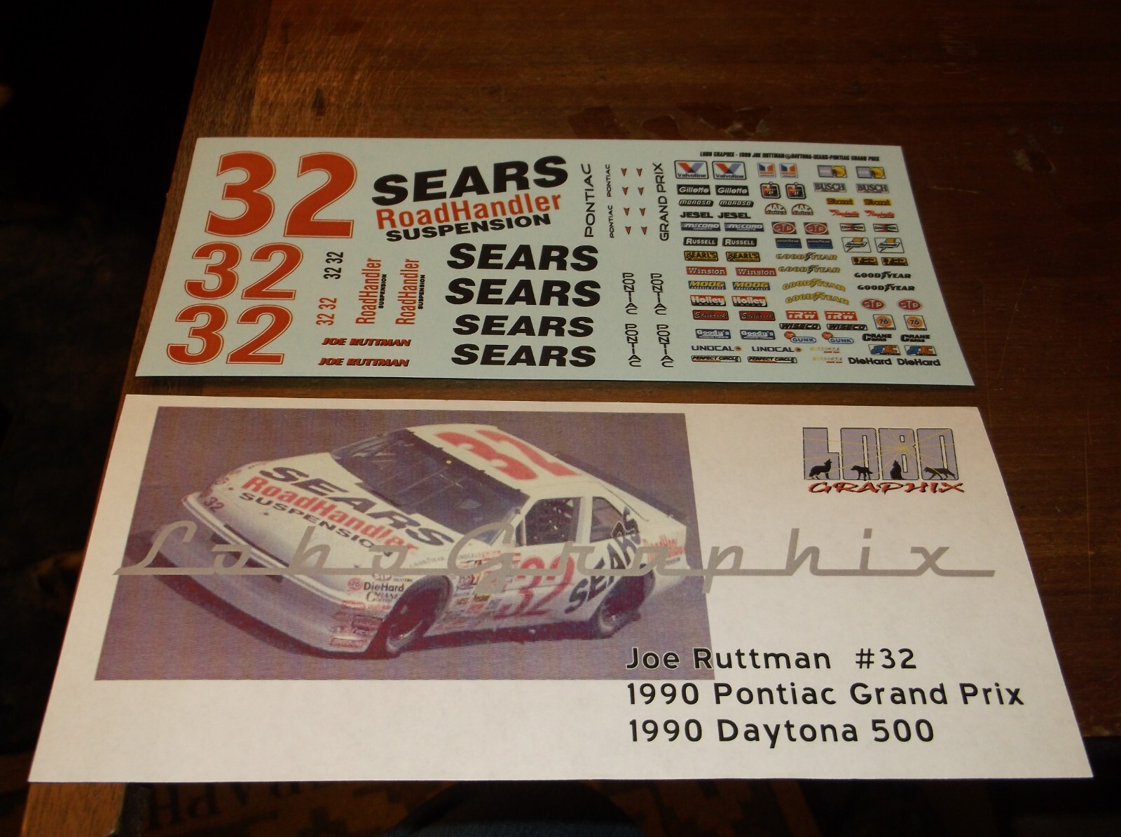 Joe Ruttman #32 1990 SEARS Pontiac Grand Prix 1/24th scale decals ...