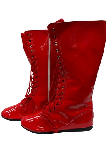 Red Adult Pro Wrestling Boots WWF WWE Hogan Costume Hulk Super Hero ...