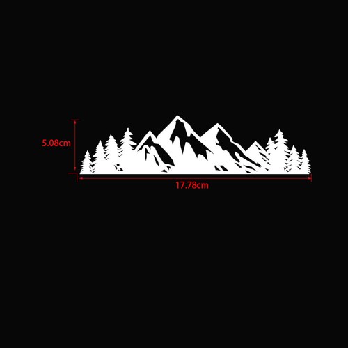 2pcs Vinyl Mountain Decal Car Emblem Graphic Tree Sticker for Trunk ...