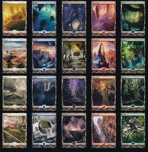 MTG ZENDIKAR COMPLETE LAND SET 20 FULL ART TEXTLESS BASIC LAND SET | eBay