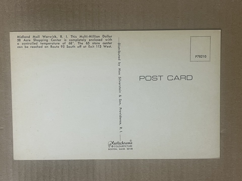 Postcard Warwick RI Rhode Island Midland Mall Shopping Center Vintage ...