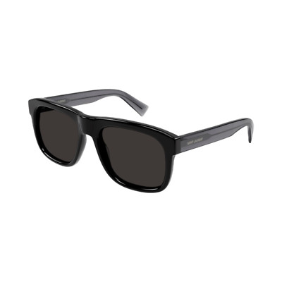 Unisex Saint Laurent SL 558 Square Sunglasses - Black Frame, Grey/Black ...