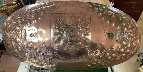 Antique Copper Shield/ Wall Plaque Sign. Sigillum Villce Bedfordice | eBay