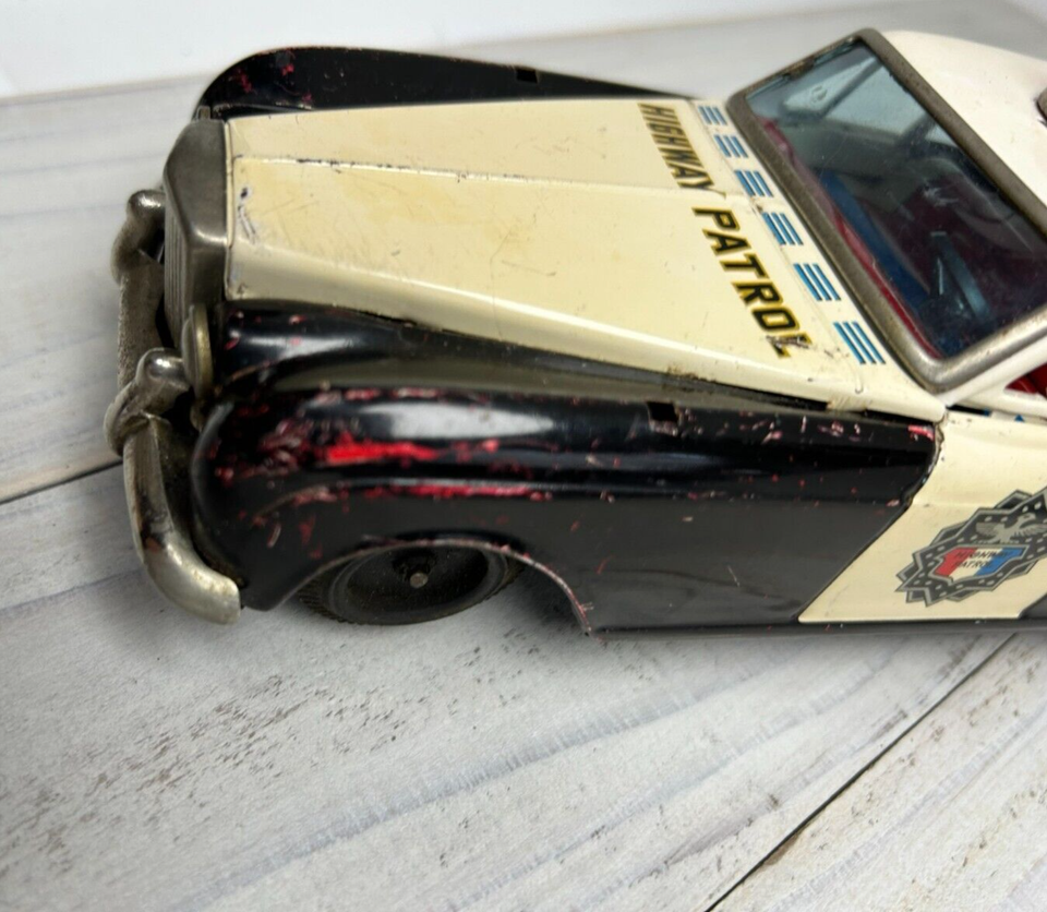 Vintage Tin Toy HIGHWAY Patrol Car Battery Operated Yonezawa Toy 1960s ...