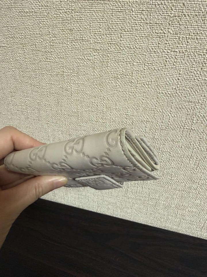 item with box GUCCI GG Gucci Beige leather bifold wallet Compact | eBay