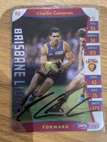 Charlie Cameron Signed 2019 AFL Teamcoach Brisbane Lions Autograph | eBay