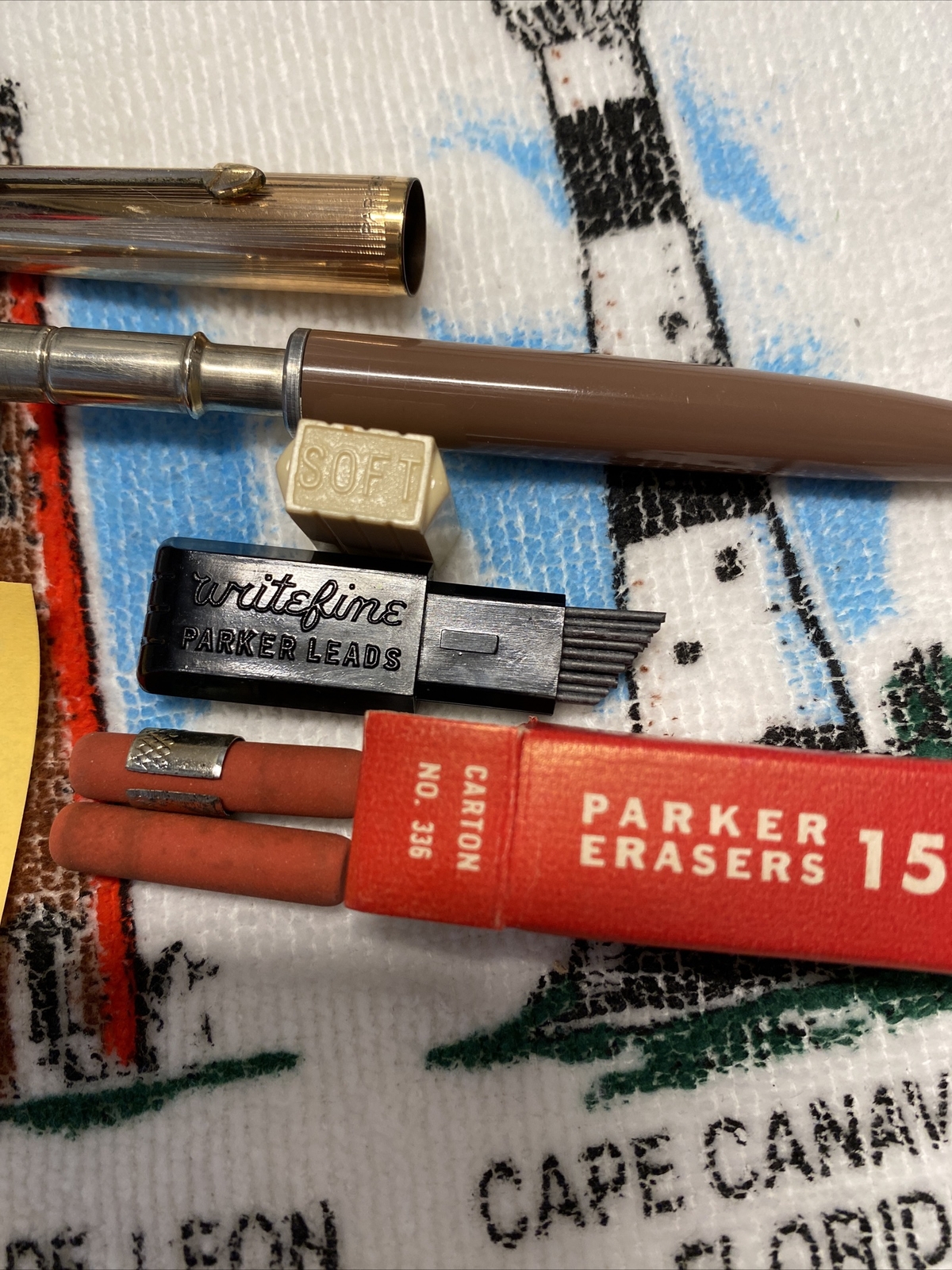 Parker 51 mechanical pencil Cocoa gold cap 8 on it New Erasers in Box ...