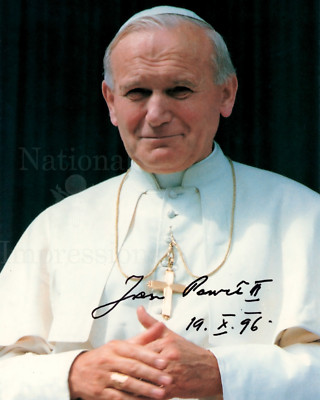 Pope John Paul II Autographed Color 8x10 Photo REPRINT | eBay