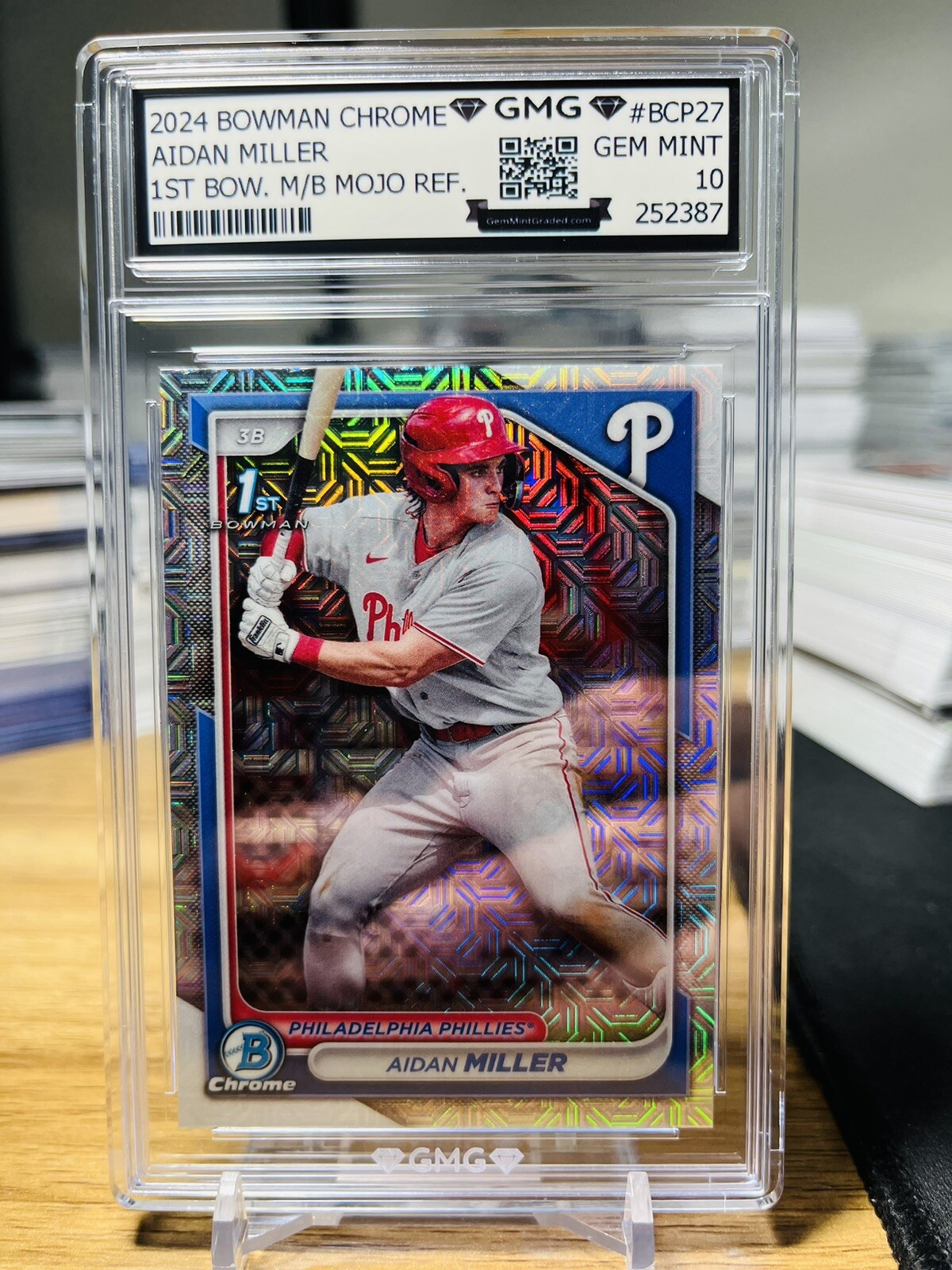 2024 Bowman Chrome Aidan Miller 1st Mega Mojo Refractor GMG Graded 10 ...