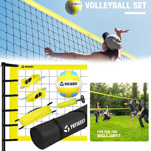 Professional Volleyball Net Set Heavy Duty Portable with Poles Ball ...