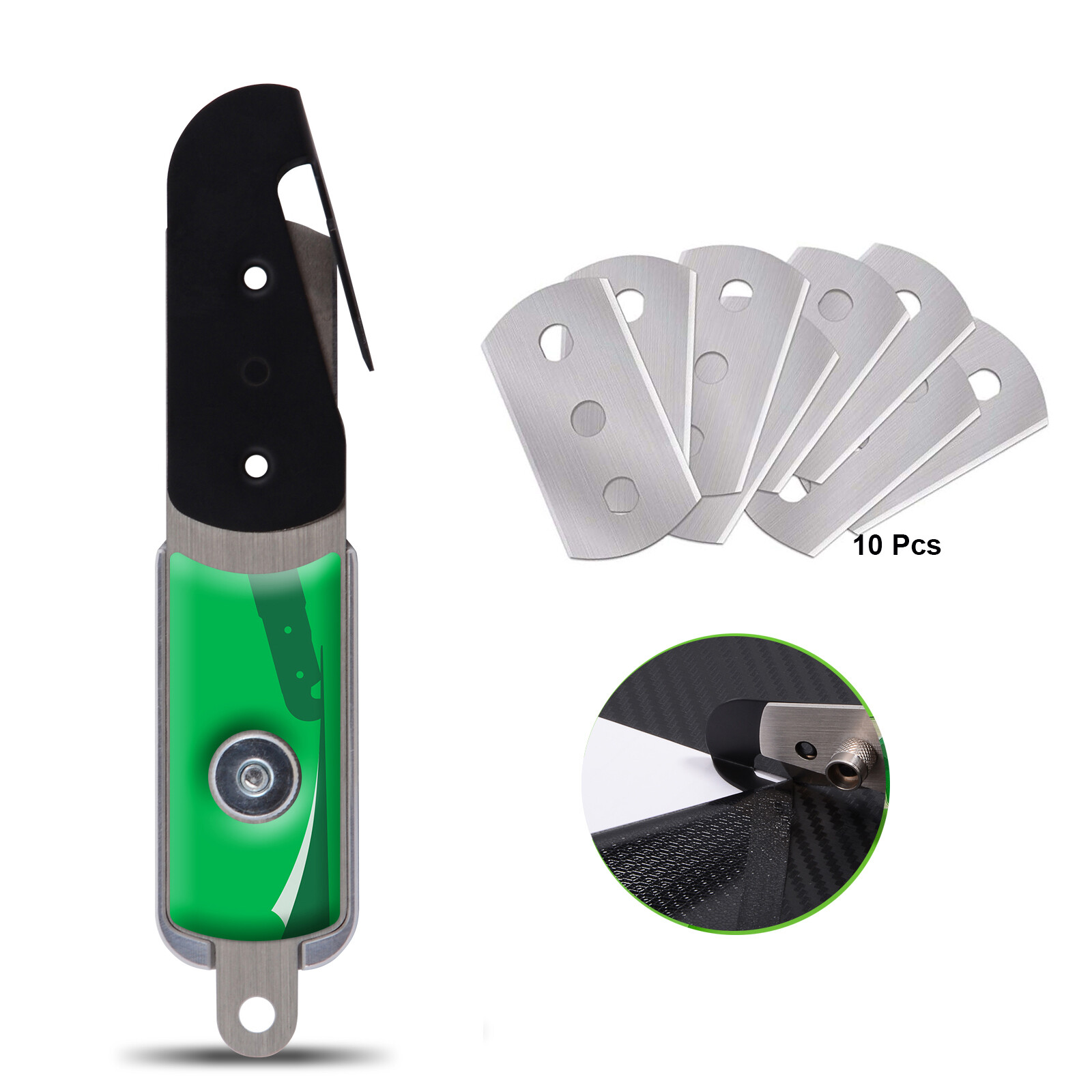 Paper Back Slitter Knife with 10 Blades Non-Sticky Vinyl Wrap Cutter ...