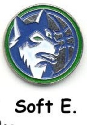 Old Soft Enamel Minnesota Timberwolves Wolf Mascot NBA Basketball Lapel ...