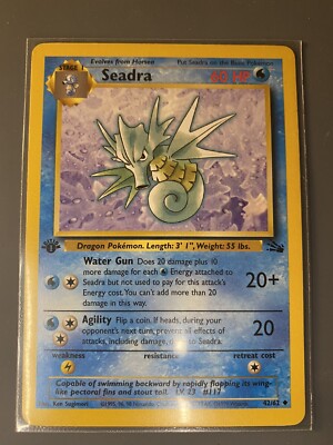 Pokémon Seadra 42/62 Fossil Uncommon 1st Edition M/NM | eBay