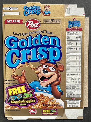 Vintage 1997 Post Golden Crisp Nickelodeon NoggleGoggles Unused Flat ...