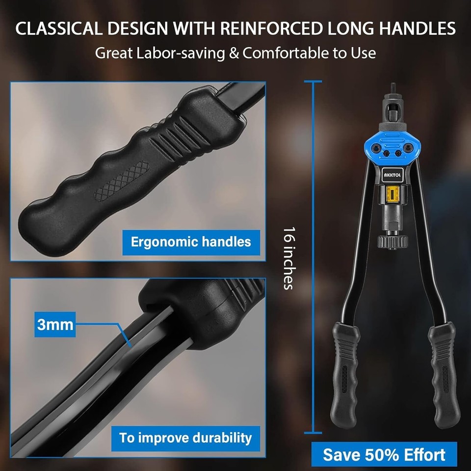 Rivet Nut Tool Rivnut Tool Kit Heavy Duty 16 Nutsert Tool Kit With ...