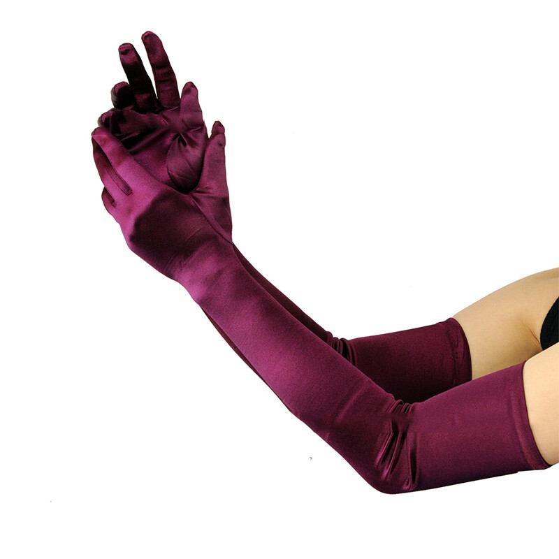 Womens Satin Evening Gloves 21'' Long Party Dance Elbow Length Opera ...