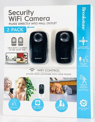 Brookstone 2 Pack HD 1080p Security WiFi Camera - NEW | eBay