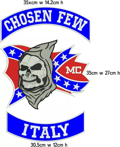 Chosen Few Italy MC Patch Set – Iron-On Embroidered Appliques | eBay