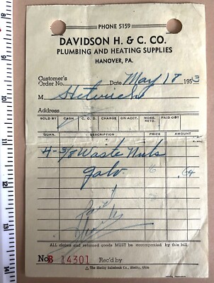 E E SINCLAIR AGWAY LIME & FERTILIZING RECEIPT RD #1 AIRVILLE PA 4/4 ...