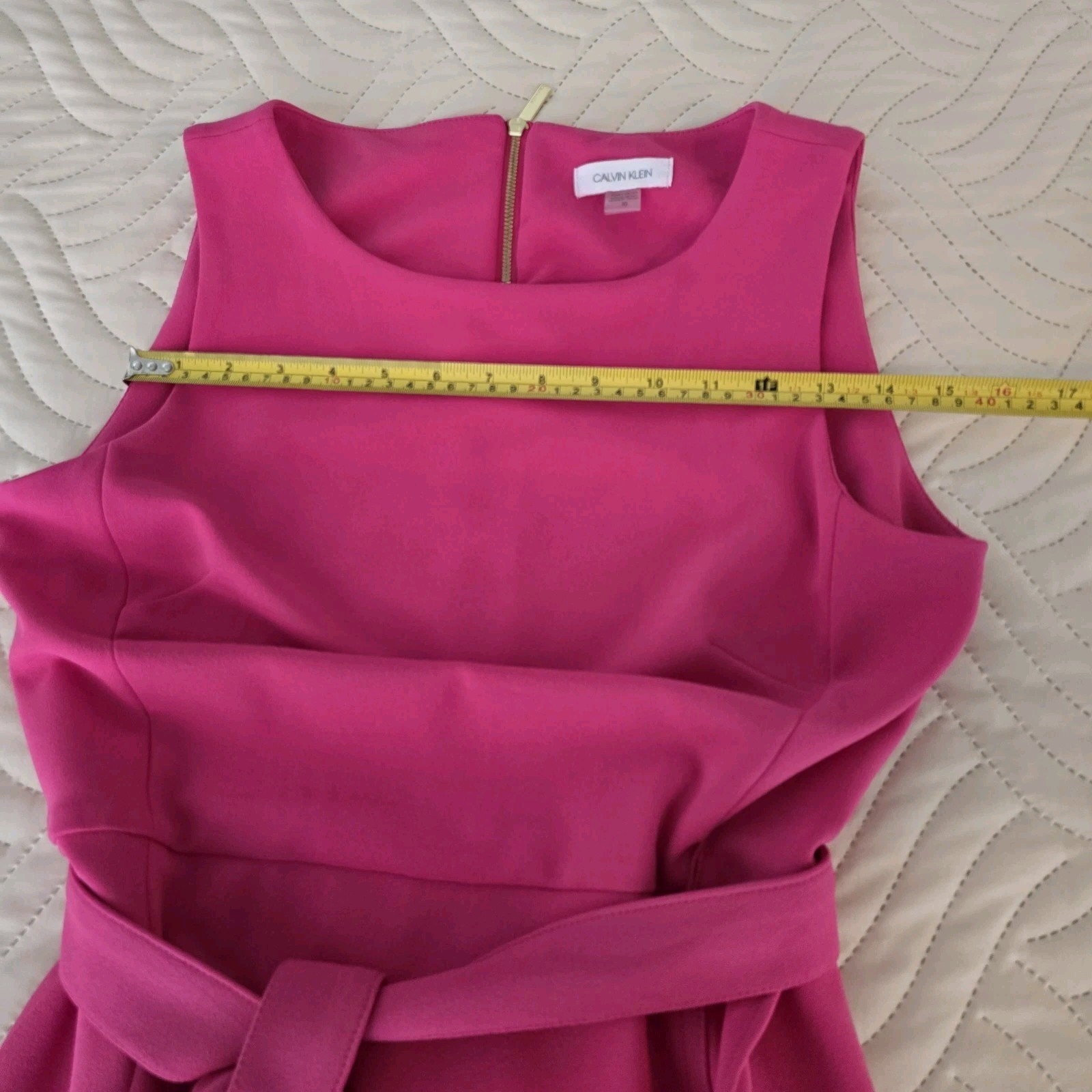 Calvin Klein Pink Sleeveless Sheath Ruffled Summer Dress Size 10 | eBay