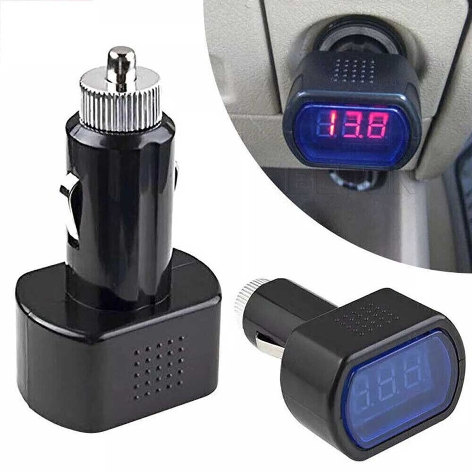 2xLED Car Auto Battery Electric Cigarette Lighter Voltmeter Voltage ...