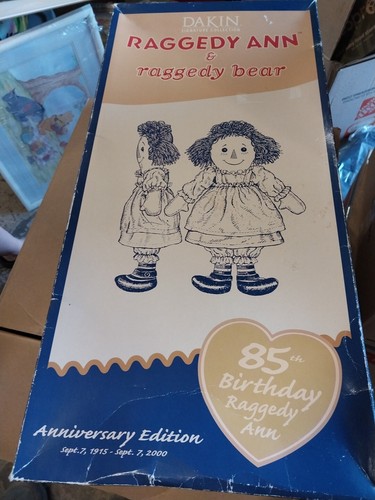 Dakin Raggedy Ann & Bear 85th Anniversary Edition 2000 In Original Box ...