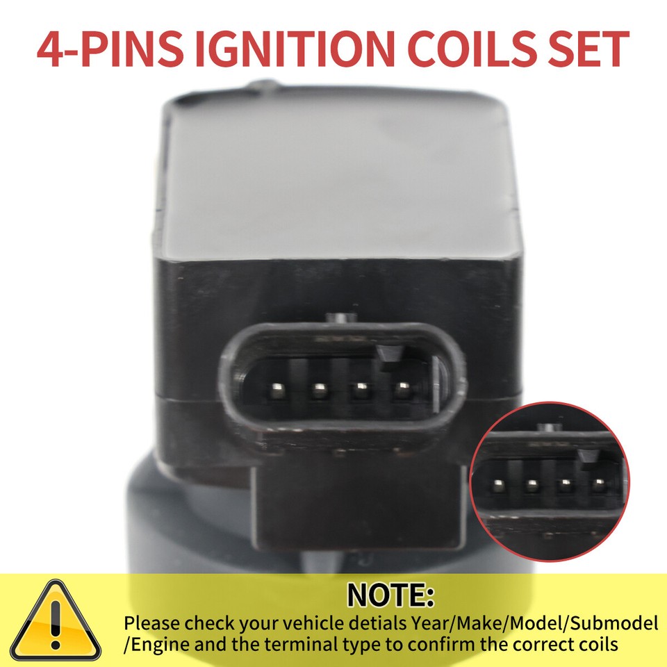 4x Ignition Coil For Hyundai Elantra Sonata Tucson Optima Soul 1.6L ...