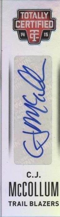 2014-15 Panini Totally Certified - Signatures C.J. McCollum #TCS-CJM ...