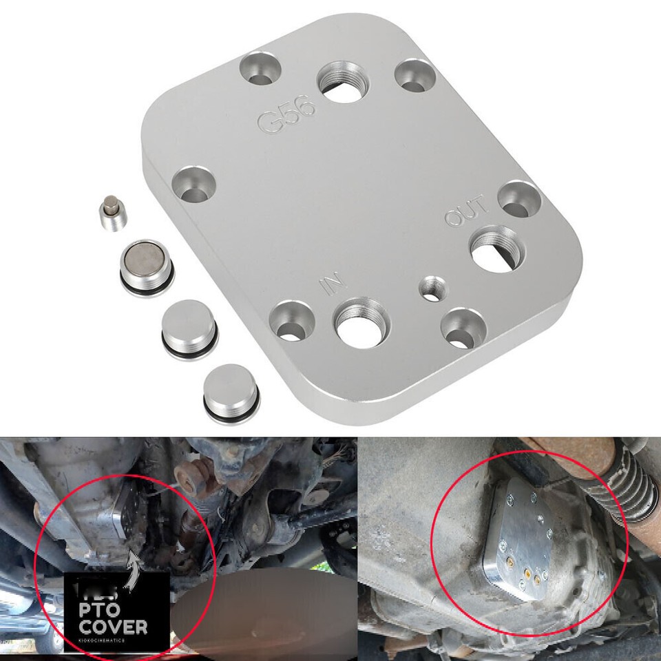 3 ports PTO Oil Cooler Cover For Dodge Ram G56 Transmission Corrects ...