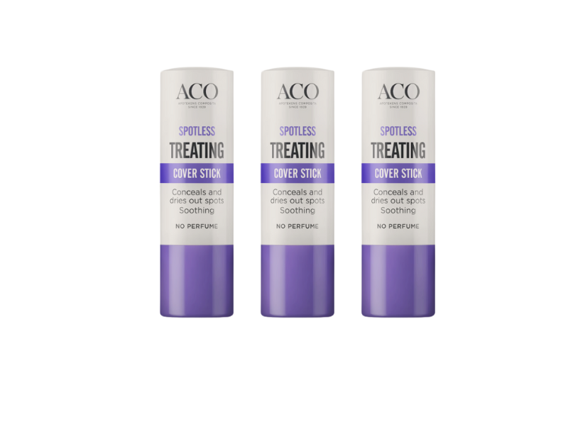 3x ACO Spotless Cover Stick 3.5 g – Acne Concealer & Treatment Swedish ...