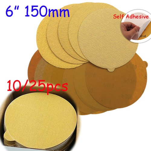 150mm Self Adhesive Sanding Discs 6" PSA Sticky Backed Pad 40 60 80 180 ...